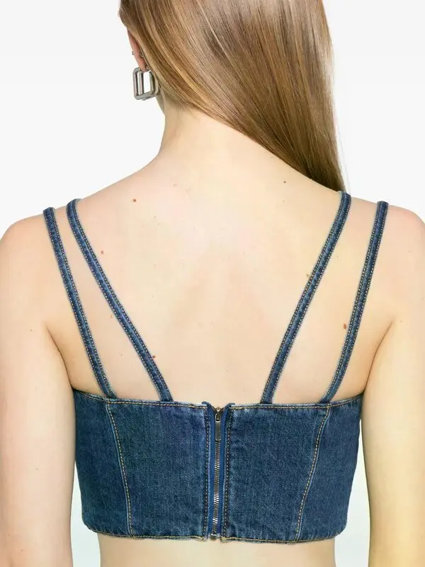 NENSI DOJAKA Denim Bustier Top