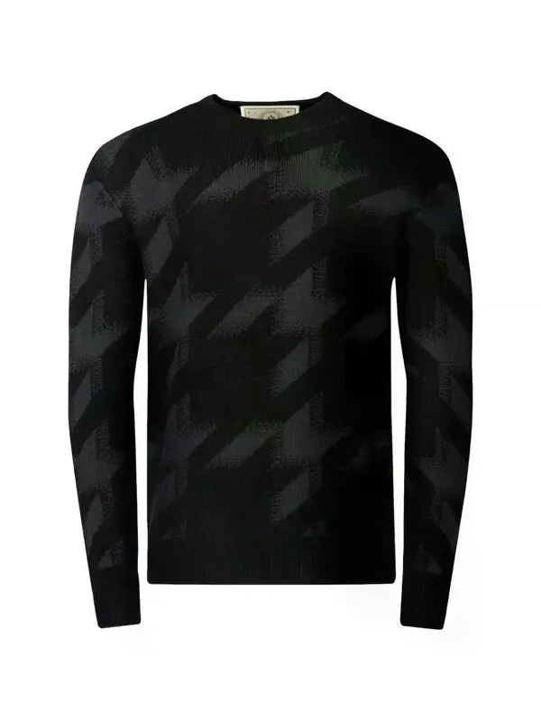 Perfect Moment Houndstooth Merino Wool Sweater - Black