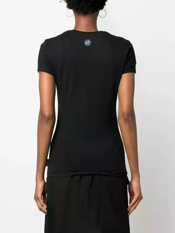 Philipp Plein Crystal Embellished Logo T-shirt