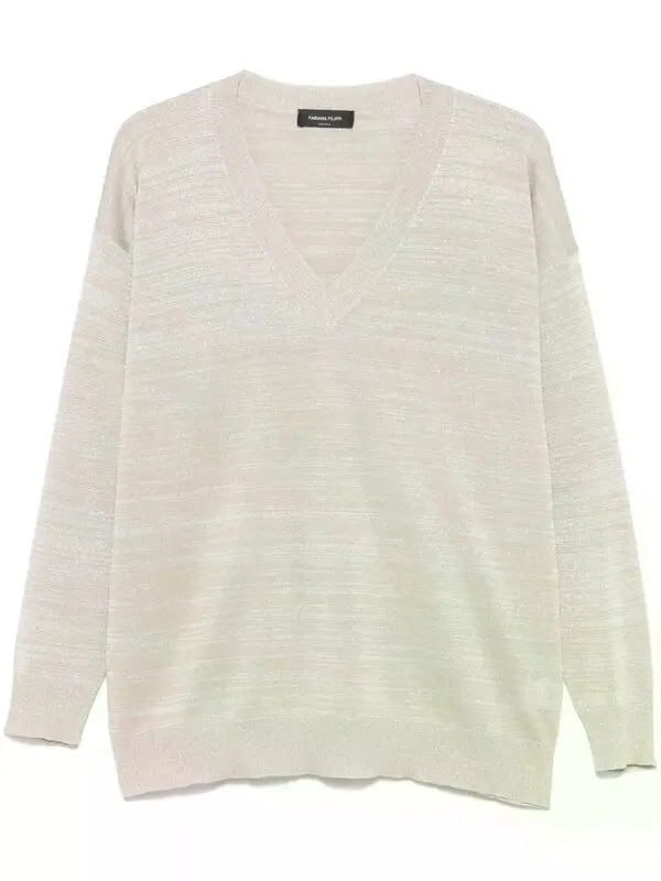 Fabiana Filippi Metallic Threading V-neck Sweater
