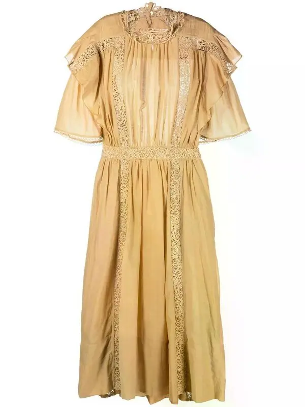 MARANT ETOILE Galina Guipure Lace-trim Dress - Neutrals