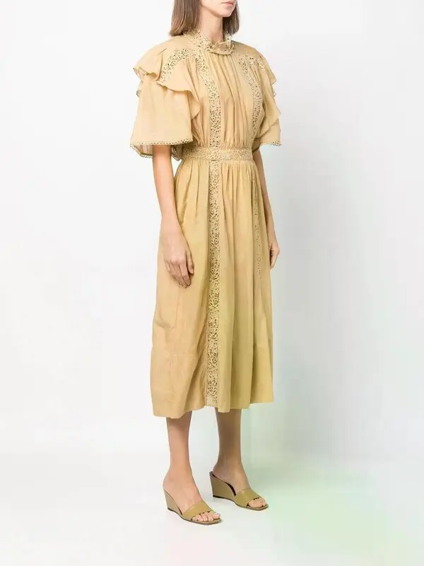 MARANT ETOILE Galina Guipure Lace-trim Dress