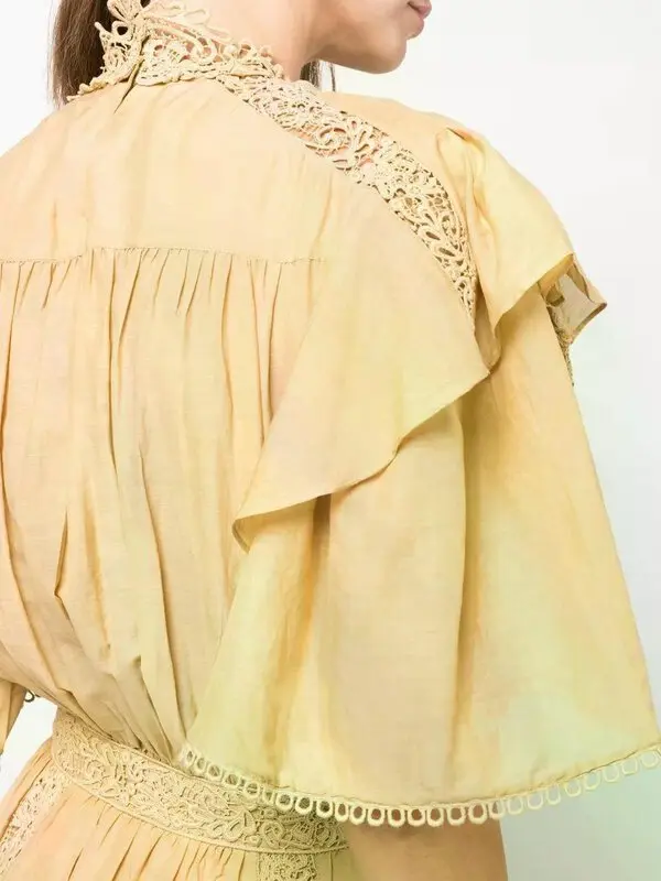 MARANT ETOILE Galina Guipure Lace-trim Dress