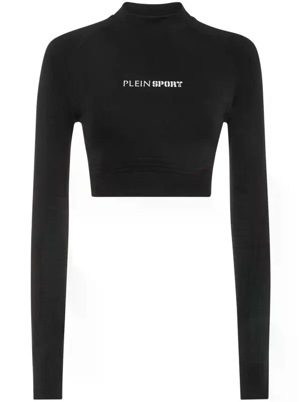 PLEIN SPORT Cropped Performance Top - Black