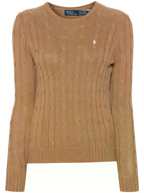 Polo Ralph Lauren Cotton Cable Knit Jumper - Brown