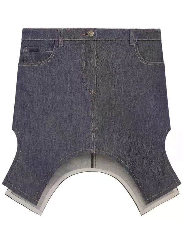COURREGES Asymmetric Denim Mini Skirt - Grey