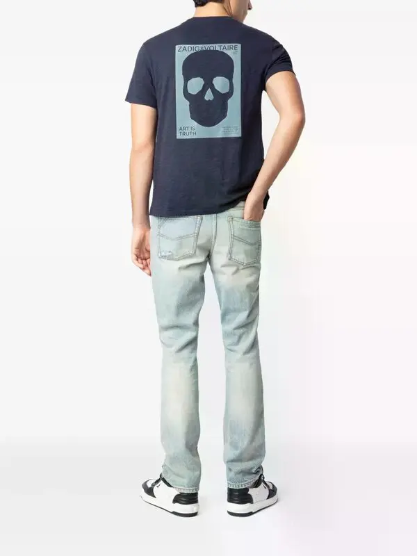 Zadig&Voltaire John Jeans Light Wash Ripped Straight Cut Denim