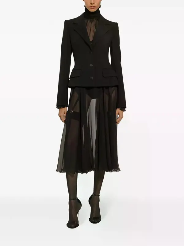 Dolce & Gabbana High-neck Sheer Silk Blouse