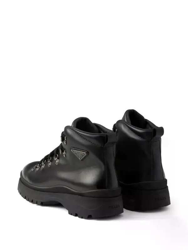 Prada Brixxen Leather Lace-up Boots