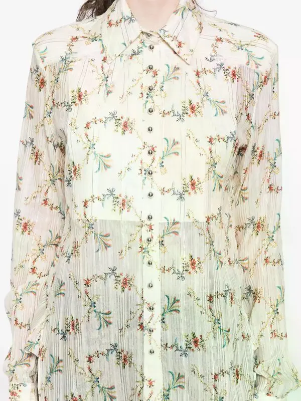 Rabanne Graphic Print Silk Blend Shirt