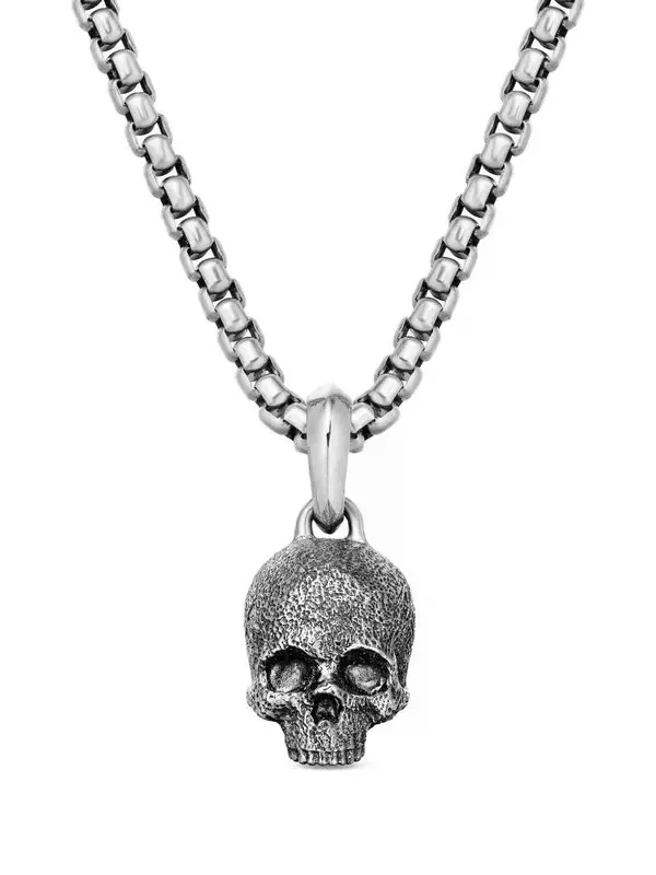 David Yurman Sterling Memento Mori Skull Charm - Silver