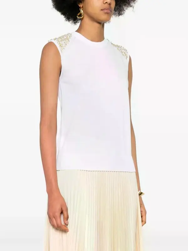 Fabiana Filippi Sequin-embellished Sleeveless Fine-knit Top