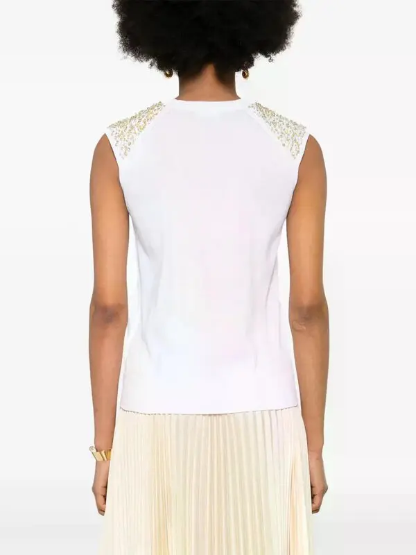 Fabiana Filippi Sequin-embellished Sleeveless Fine-knit Top