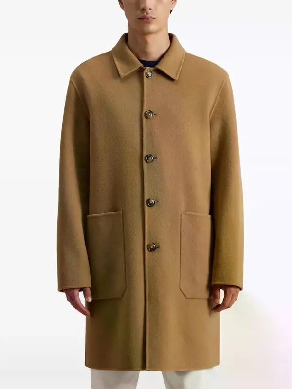 Woolrich Single-breasted Felted Virgin Wool Coat