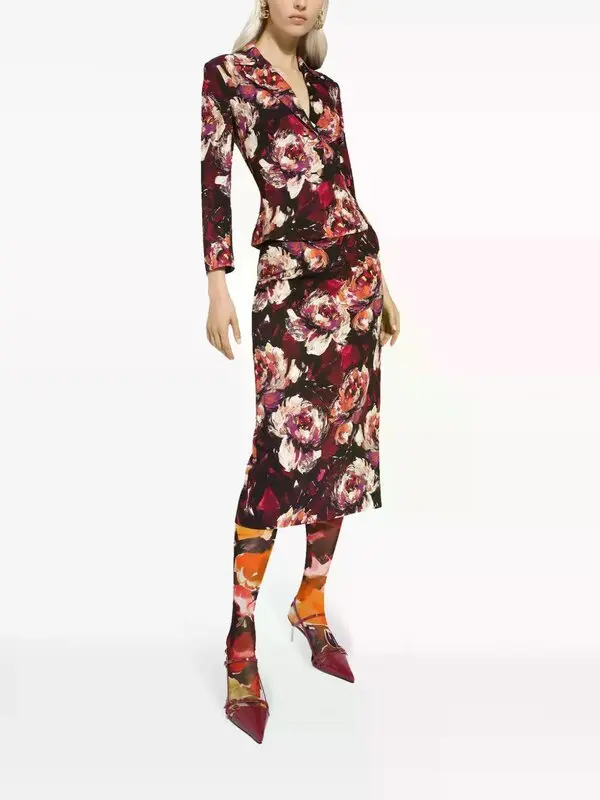 Dolce & Gabbana Fitted Floral Print Blazer