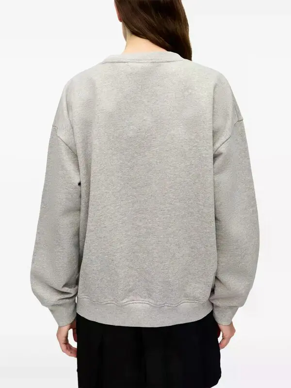 GANNI Graphic Print Crew Neck Sweatshirt - Grey