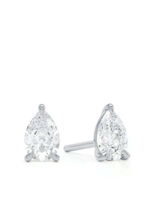 LOEV 18kt White Gold Pear-cut Diamond Stud Earrings