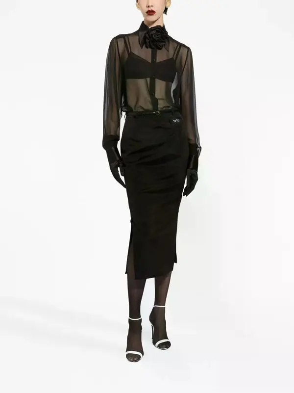 Dolce & Gabbana Silk Blend Semi-sheer Mesh Shirt