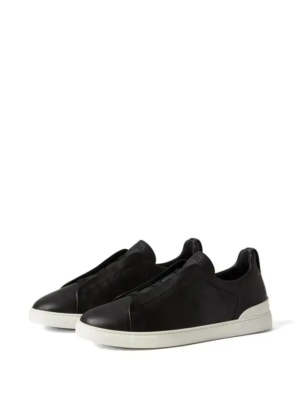 Zegna Triple Stitch Secondskin Sneakers - Black