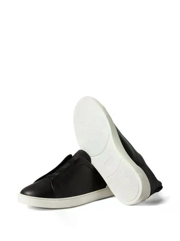 Zegna Triple Stitch Secondskin Sneakers - Black