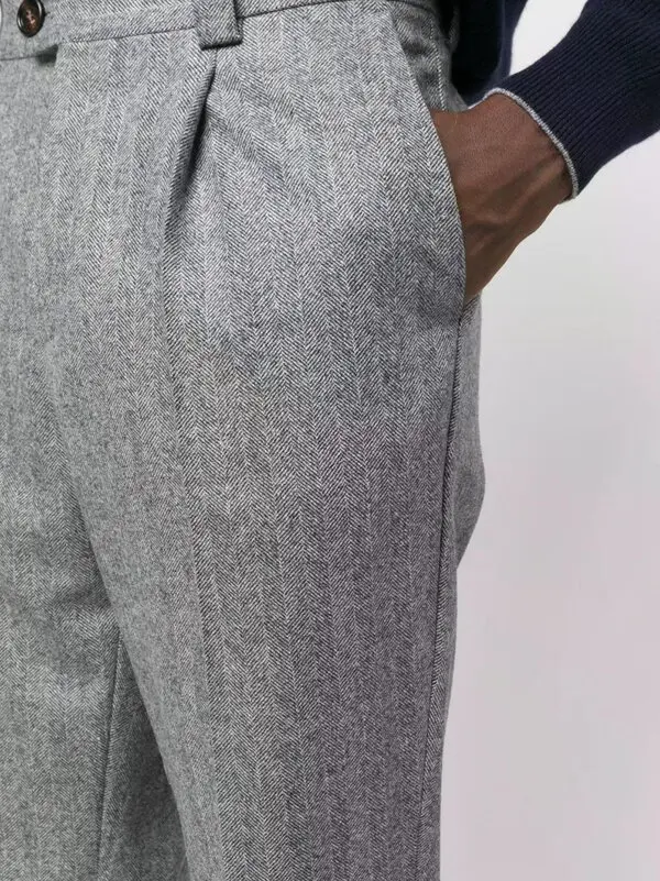 Brunello Cucinelli Pressed-crease Virgin Wool Trousers