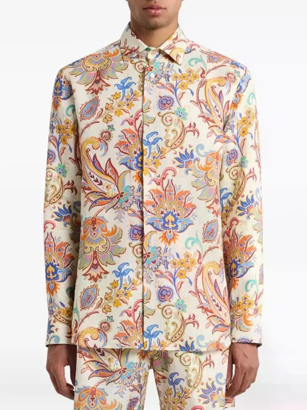 Etro Paisley-print Linen Shirt