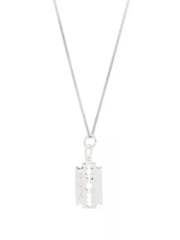 TRUE ROCKS Sterling Mini Razor Pendant Necklace - Silver