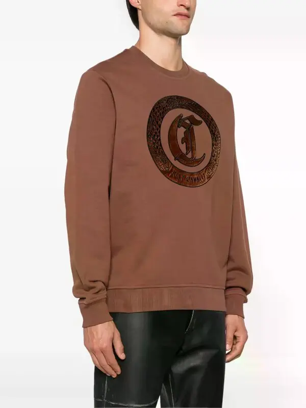 Just Cavalli Logo-embroidered Sweatshirt - Brown