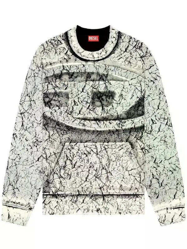 DIESEL® Cracked-effect Cotton Sweatshirt
