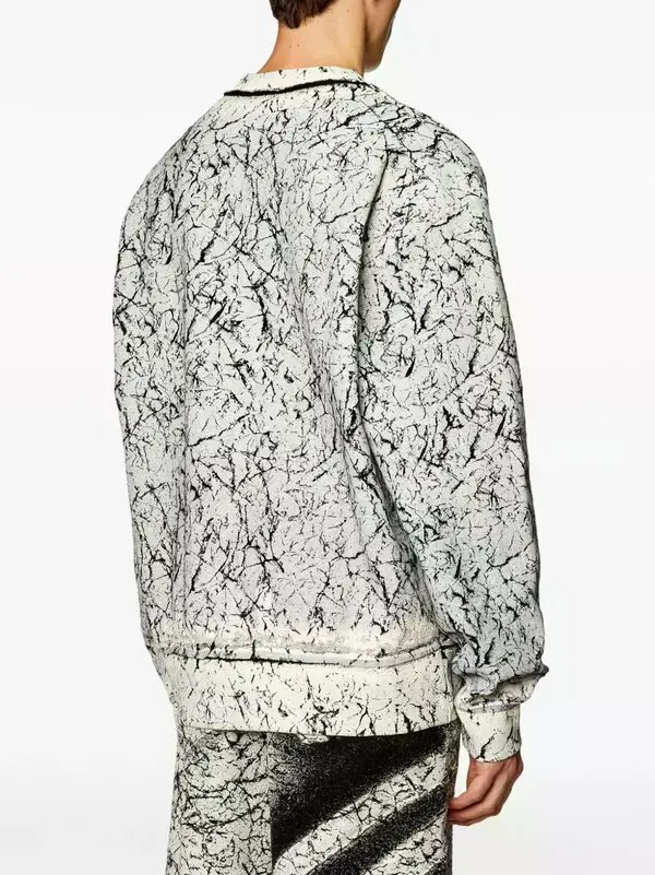 DIESEL® Cracked-effect Cotton Sweatshirt