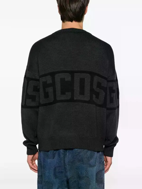 Gcds Logo Band Crew-neck Sweater - Grey