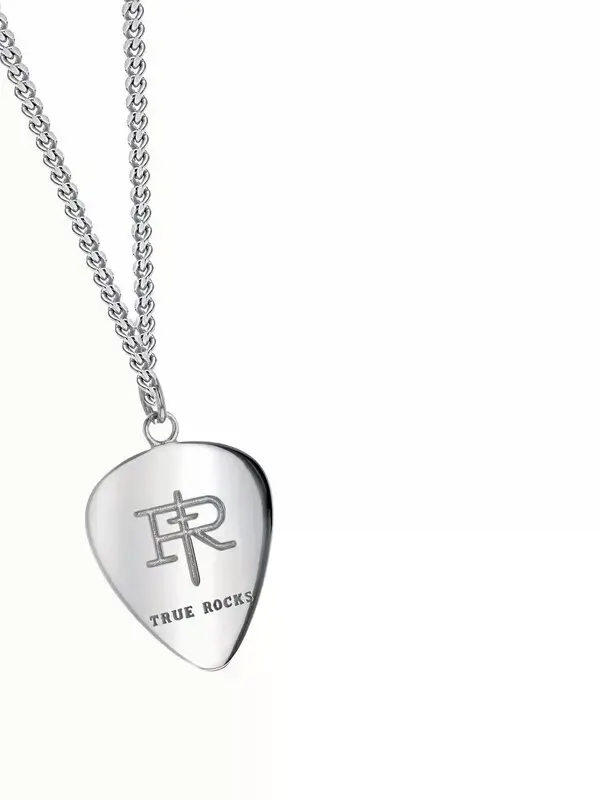 TRUE ROCKS Mini Plectrum Necklace In Rhodium-plated Sterling