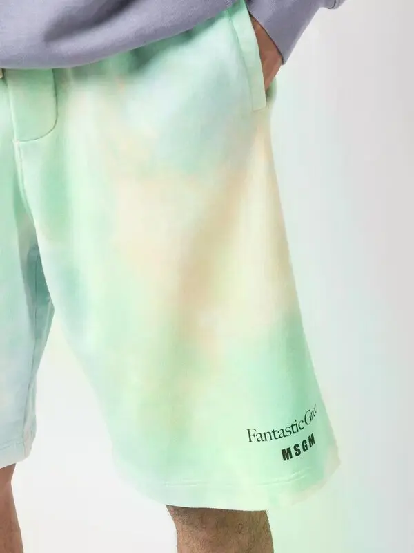 MSGM Organic Cotton Tie-dye Shorts