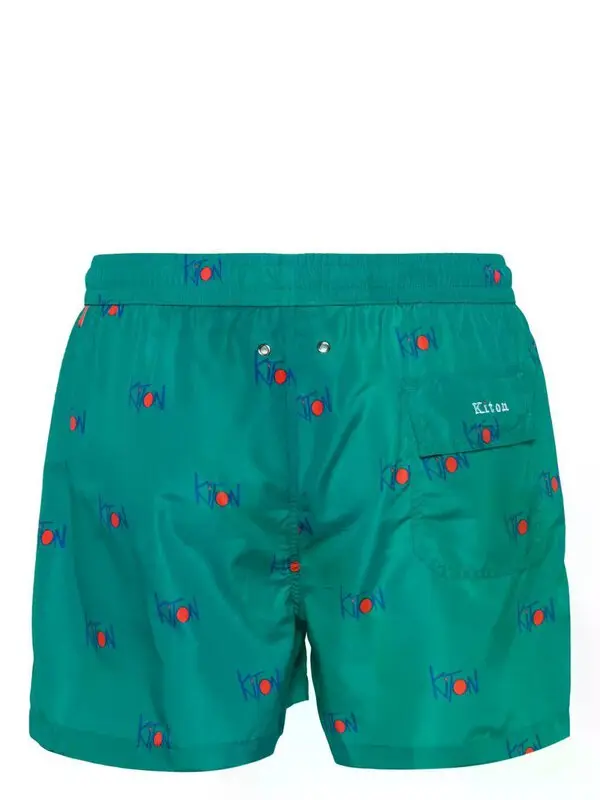 Kiton Logo-print Swim Shorts - Green