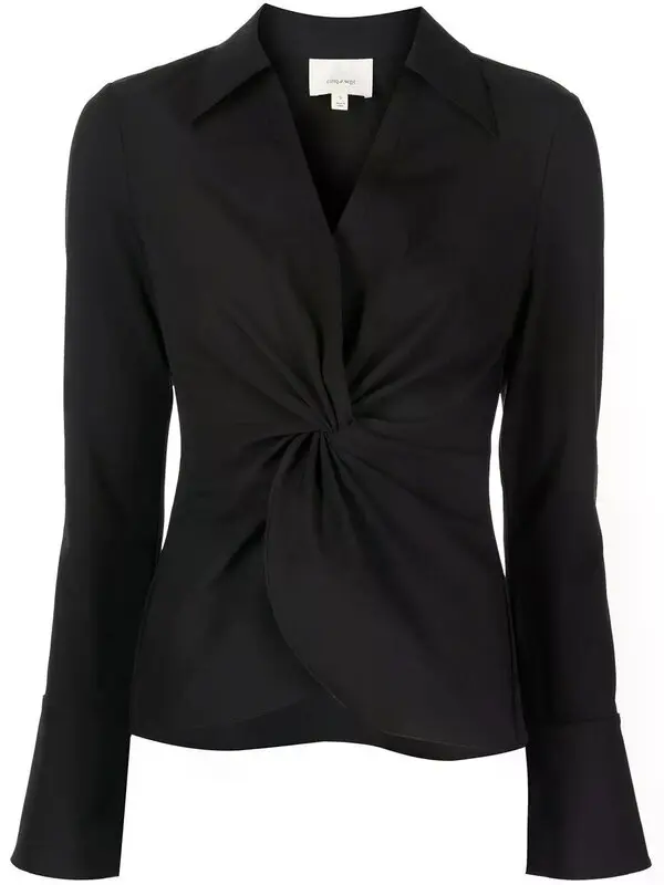 Cinq À Sept Mckenna Knot Detail Shirt - Black