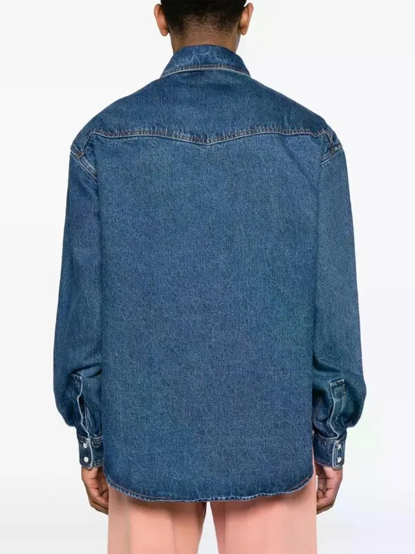 Palm Angels Logo-embroidered Denim Shirt