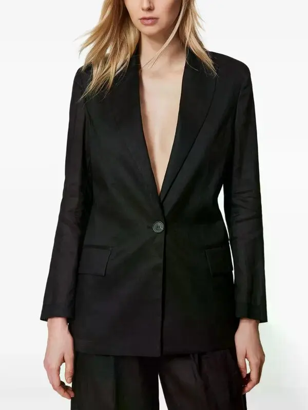 TWINSET Woven Blazer With Notched Lapel
