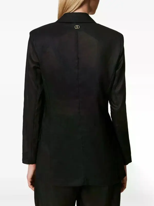 TWINSET Woven Blazer With Notched Lapel