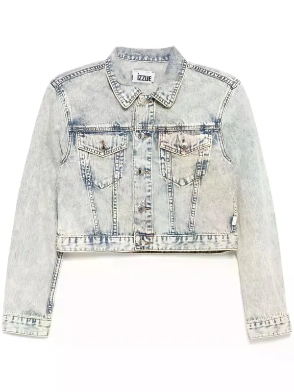 Izzue Cropped Denim Jacket - Blue