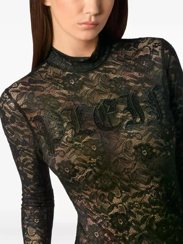 Philipp Plein Lace Long-sleeve Bodysuit