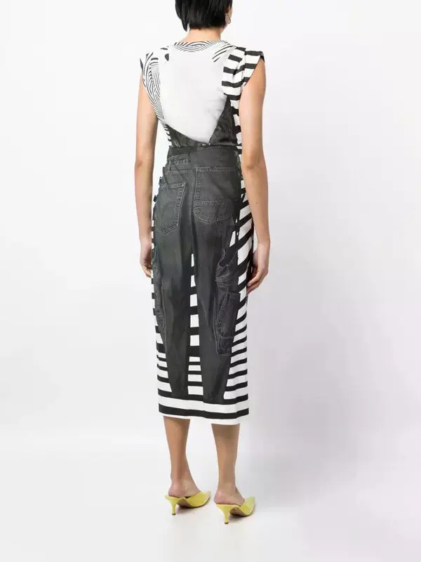 JNBY Sleeveless Graphic Print Midi Dress