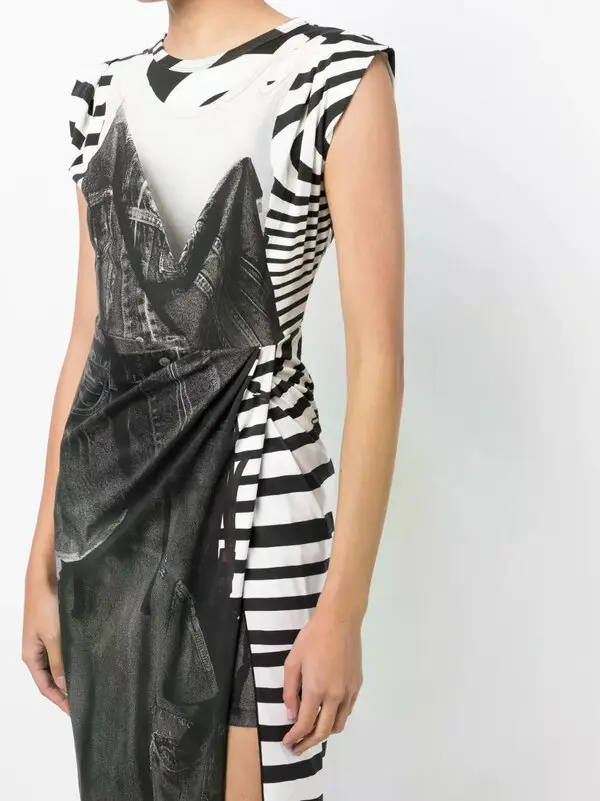 JNBY Sleeveless Graphic Print Midi Dress