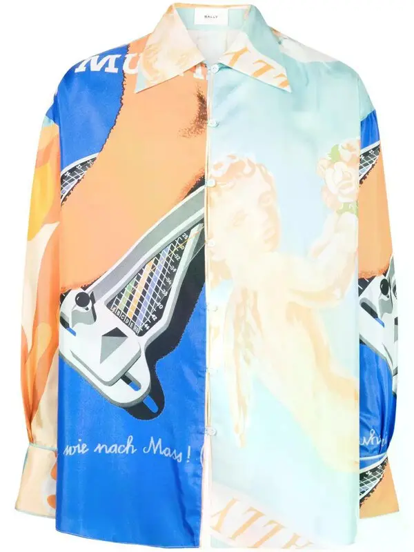 Bally Abstract-print Panelled Shirt