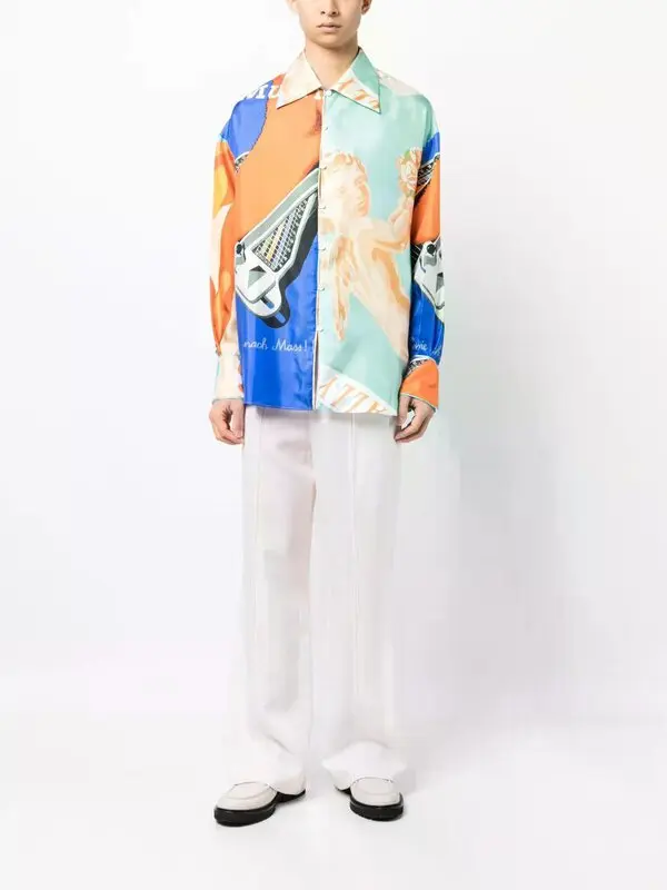 Bally Abstract-print Panelled Shirt