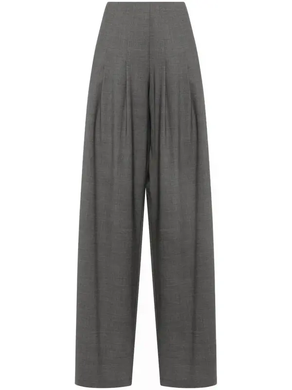 Giuseppe Di Morabito Virgin Wool Blend Pleated Wide Leg Trousers