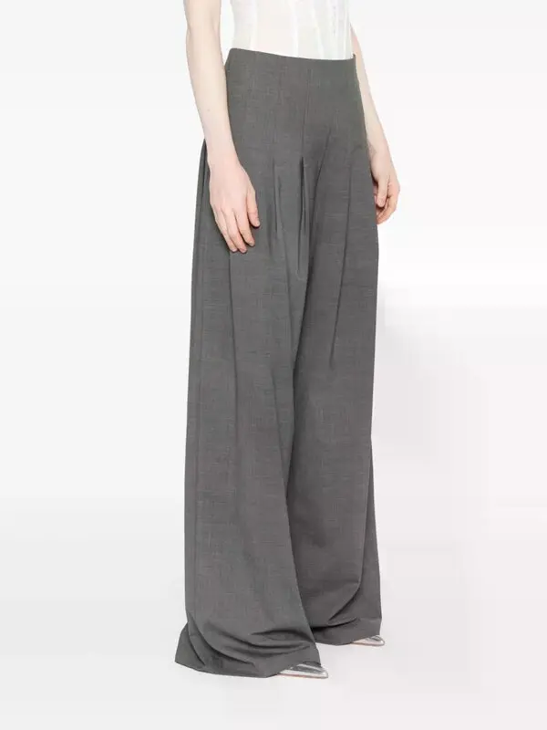 Giuseppe Di Morabito Virgin Wool Blend Pleated Wide Leg Trousers