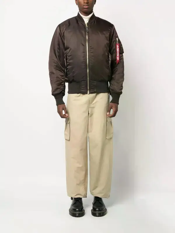 Alpha Industries Reversible Zip-up Bomber Jacket - Brown