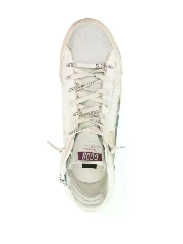 GOLDEN GOOSE Slide Distressed High-top Sneakers - Neutrals