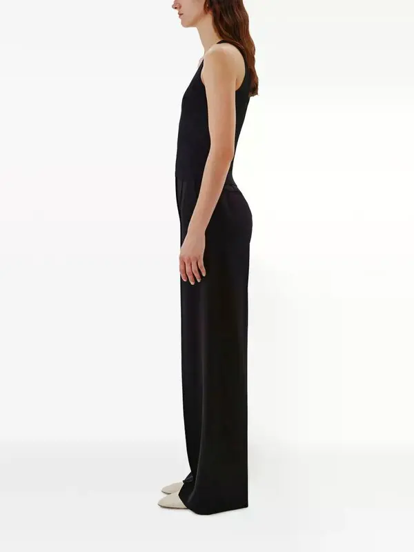 Another Tomorrow Ribbed Knit V-neck Tank Top - Black
