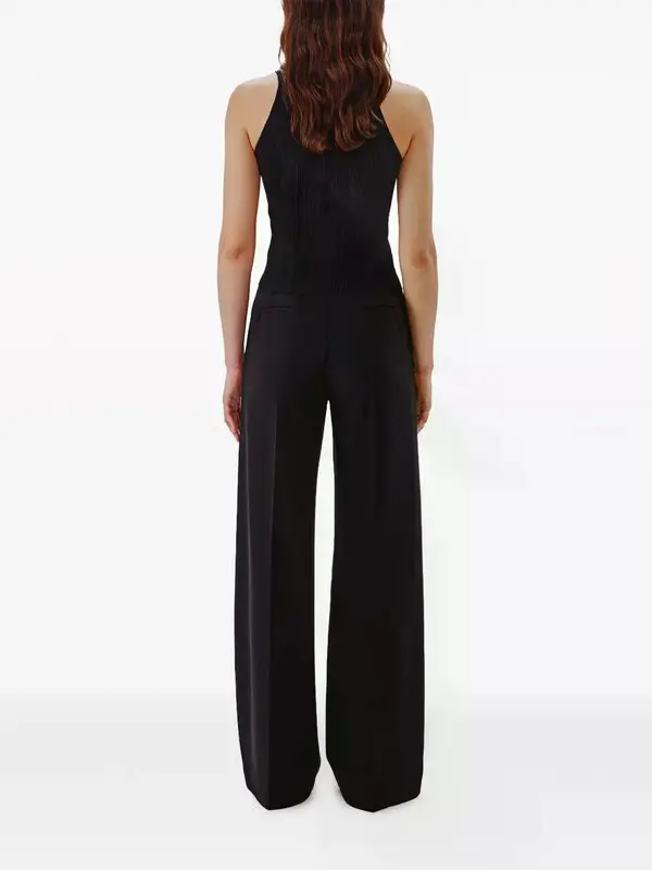 Another Tomorrow Ribbed Knit V-neck Tank Top - Black